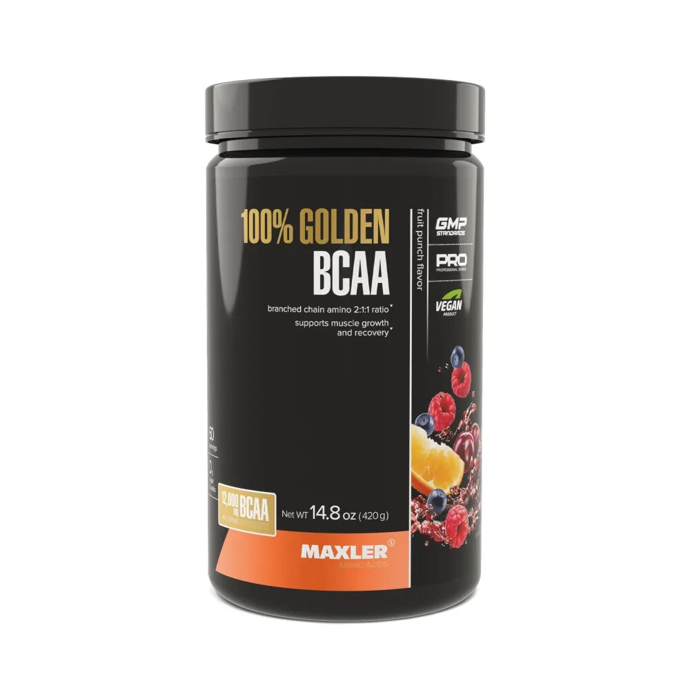 Аминокислоты БЦАА в порошке Maxler 100% Golden BCAA 2:1:1 420г Фруктовый пунш