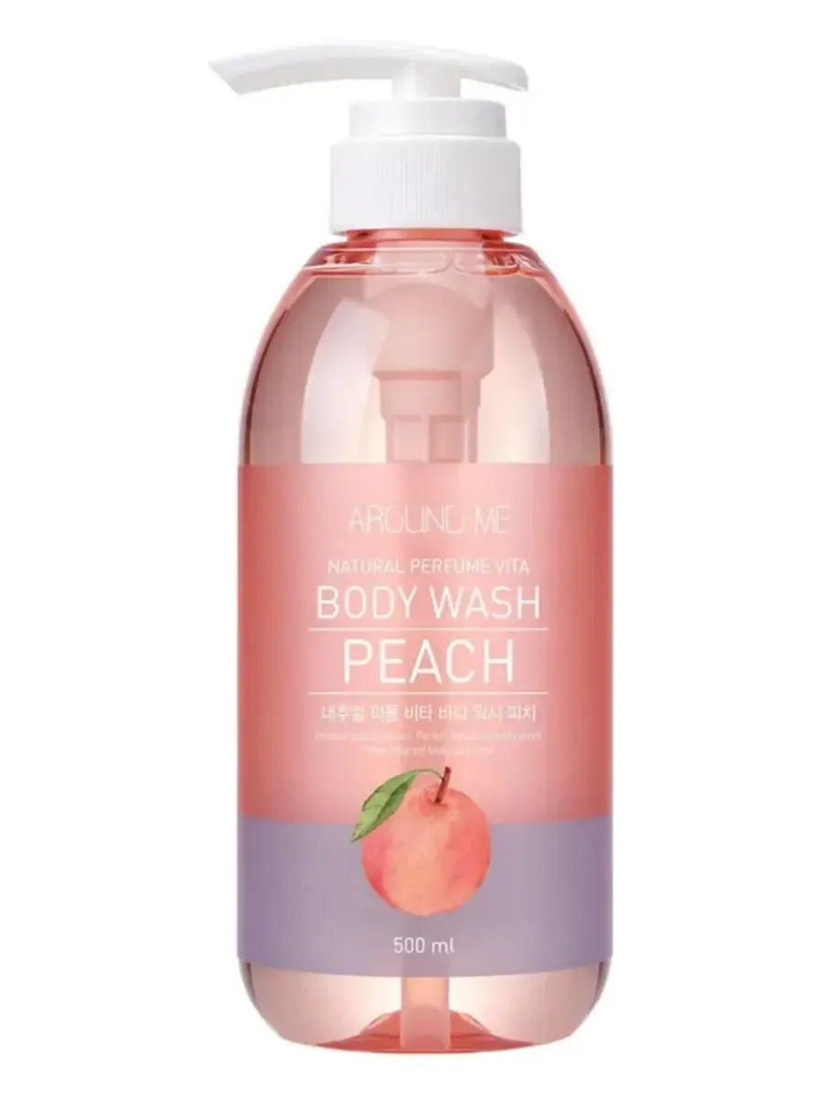 Гель для душа Welcos Around Me Natural Perfume Vita Body Wash, Peach, 500 мл