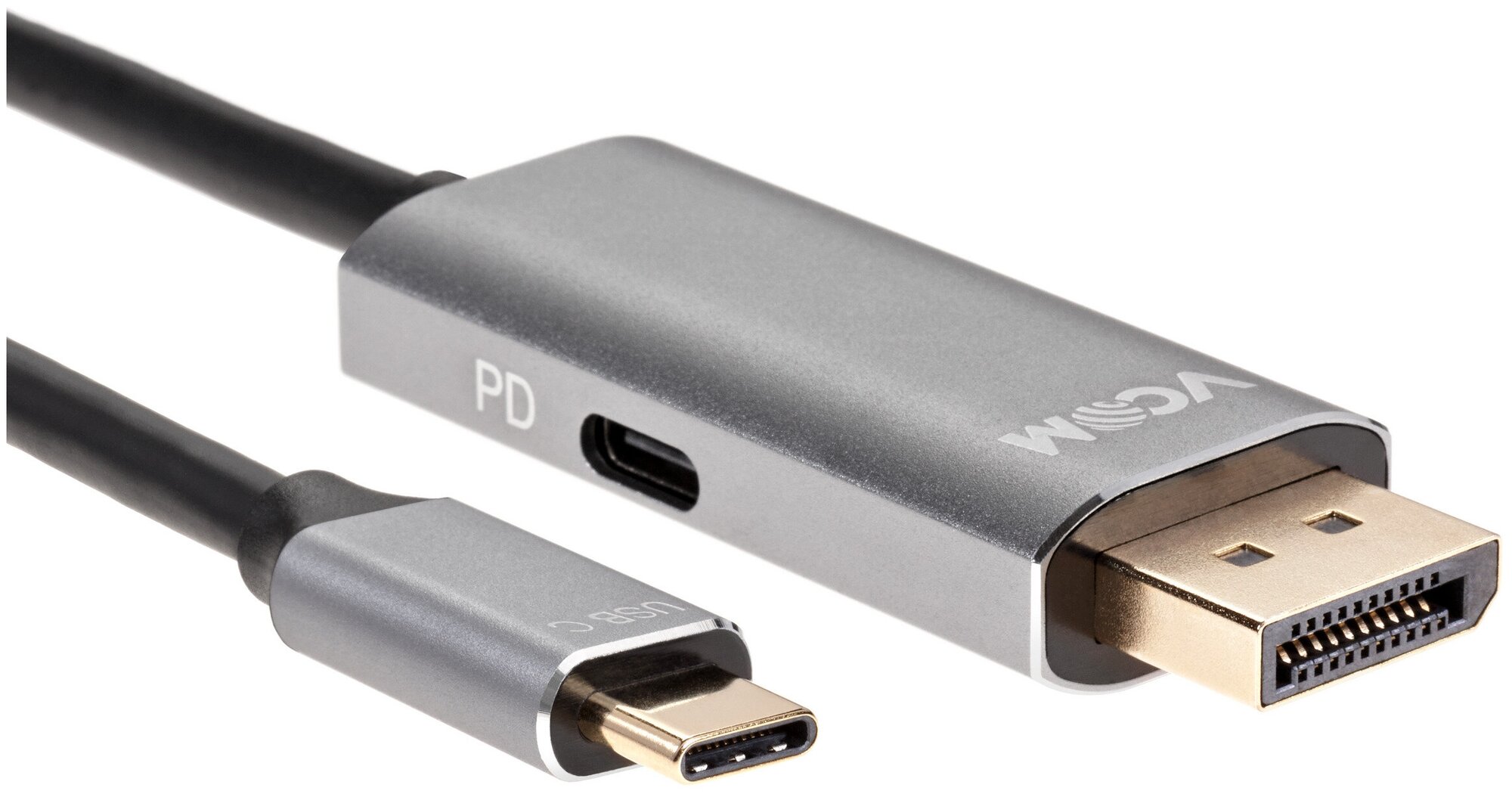 Кабель-адаптер/ Кабель-адаптер USB Type-Cm --> DP1.4v (m) 8K@60Hz, PD 100W,1.8m , Alum Shell, VCOM