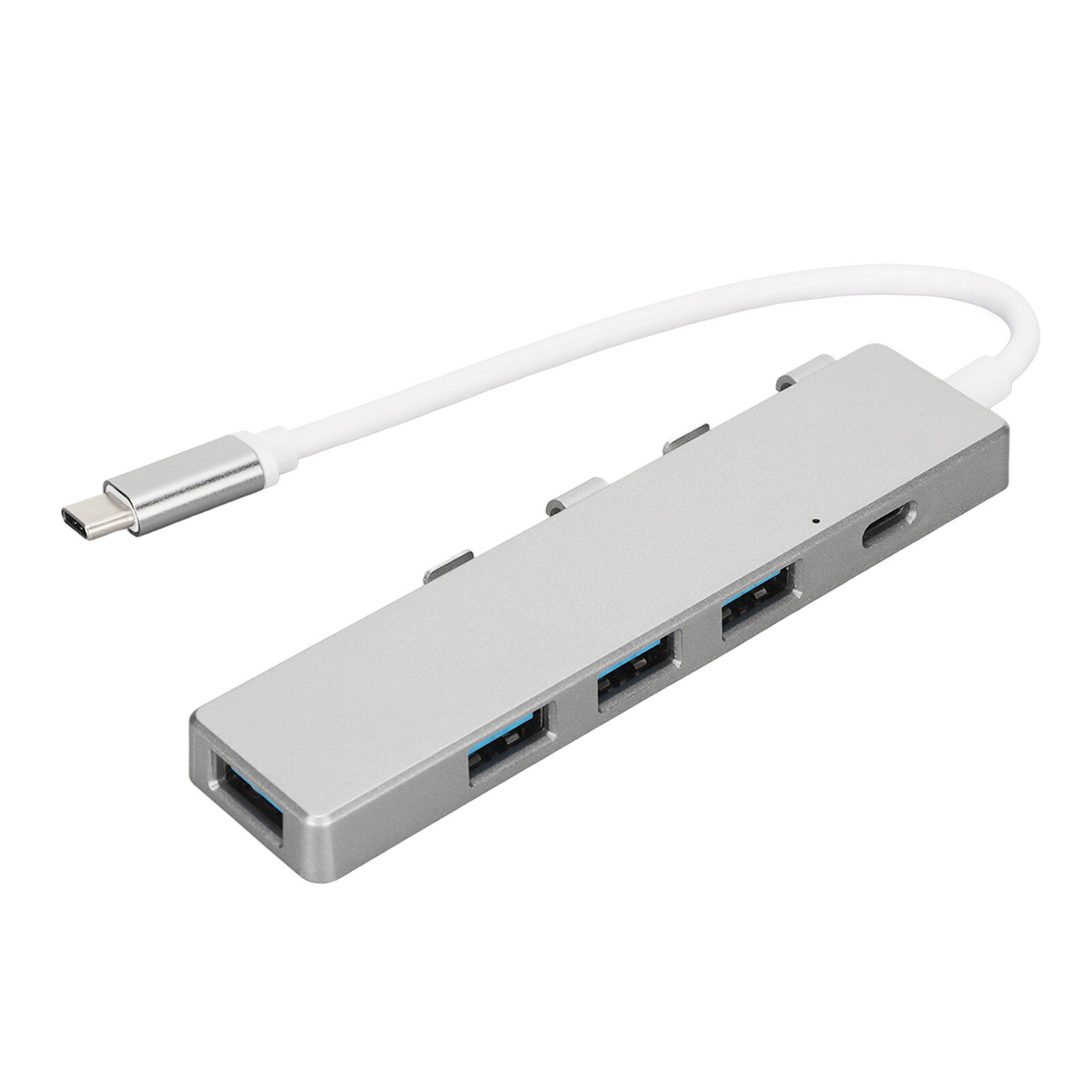 USB C к концентратору Высокоскоростной 1xUSB3.0 Порт 3xUSB2.0 Порты 1xUSB Многопортовый Адаптер Питания Серебристый
