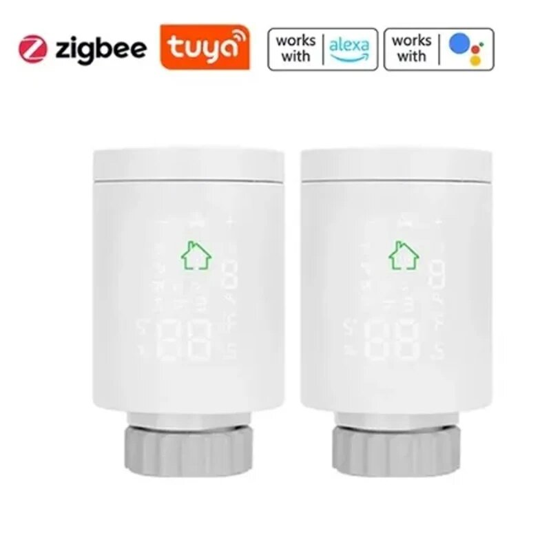 2шт. Tuya ZigBee Термостат для радиаторов, белый