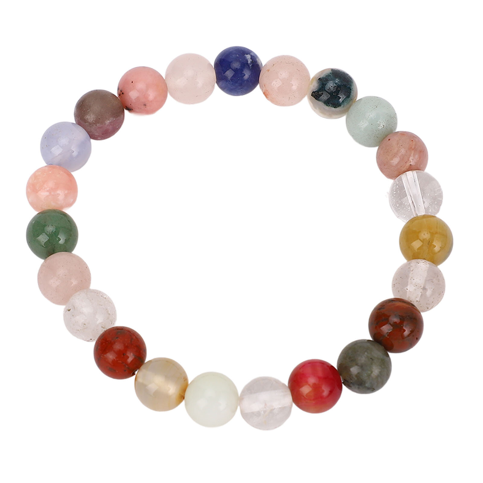 Браслет из натурального камня 8 мм, устойчивый к дождю, удобный, гладкий, эластичный, с круглыми бусинами