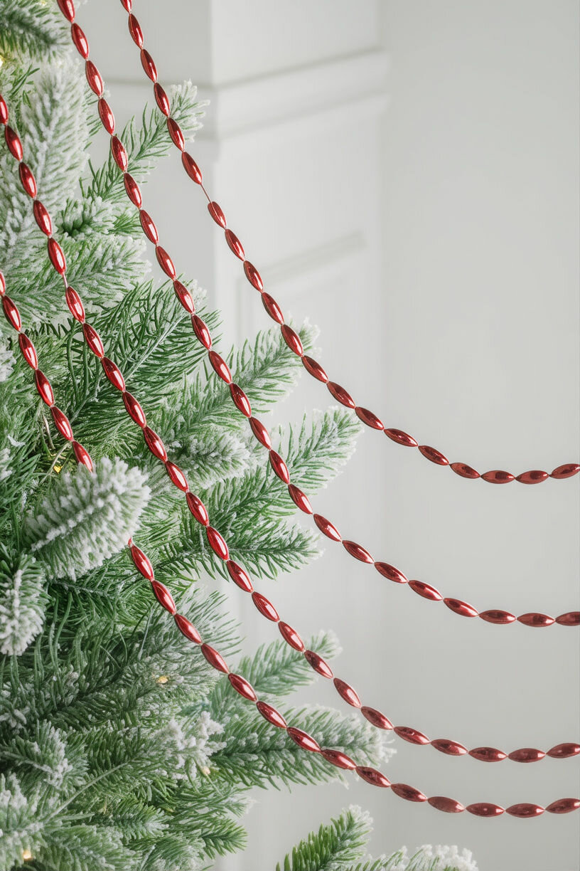 Бусы на ёлку шейни шарм, пластик, бургунди, 270 см, Winter Deco 1001131