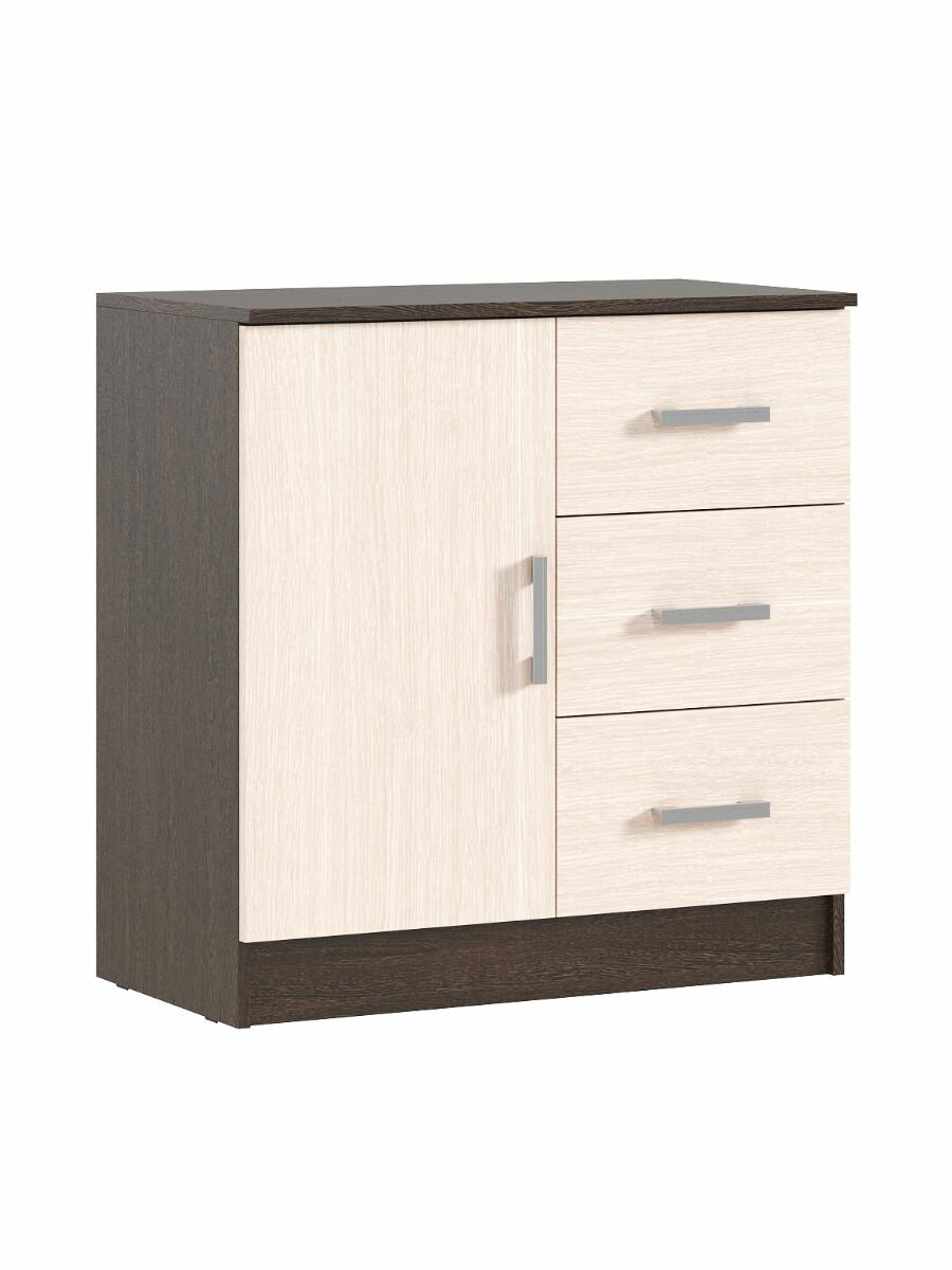 Комод Басямиф 800х816х430 Венге/Дуб беленый, 3 выдвижных ящика,1 полка, МИФ