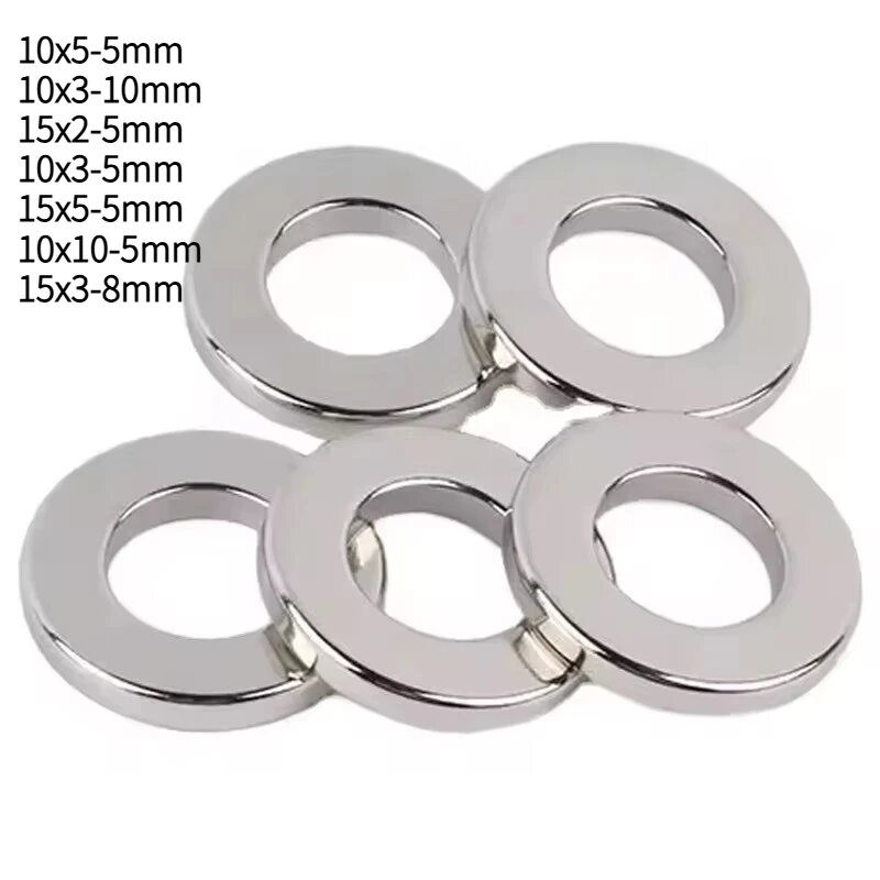 N35 10x5-5 10x3-10 15x2-5 10x3-5 15x5-5 10x10-5 15x3-8 Кольцо Прочное прямое кольцо с круглым отверстием Стандартные неодимовые магниты Diy office