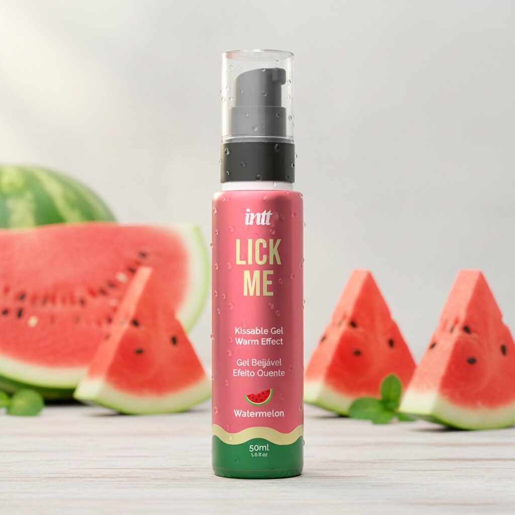 Массажный гель INTT Lick Me, арбузный, съедобный, с эффектом увлажнения, 50мл