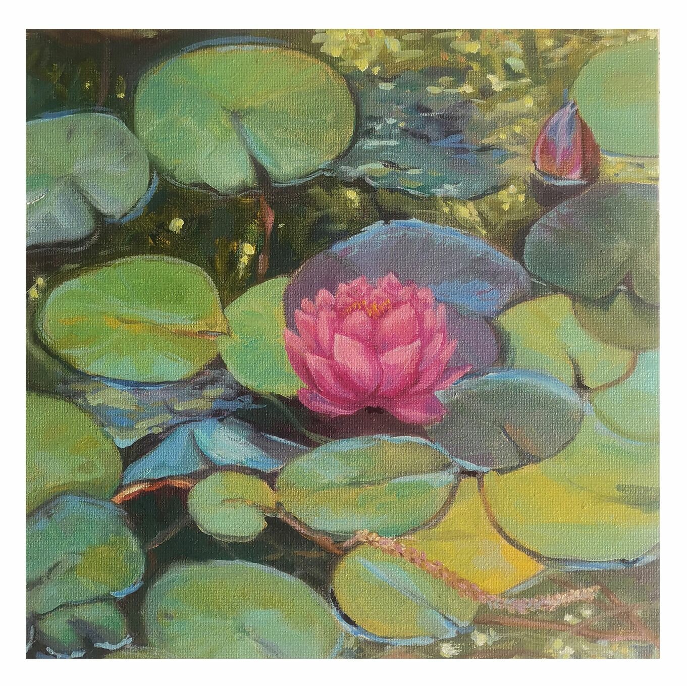 Картина маслом на холсте "Водяная лилия"