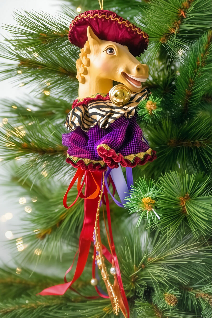 Ёлочная игрушка конь фило, полистоун, текстиль, 15 см, Винтер Деко (Winter Deco) 2007210