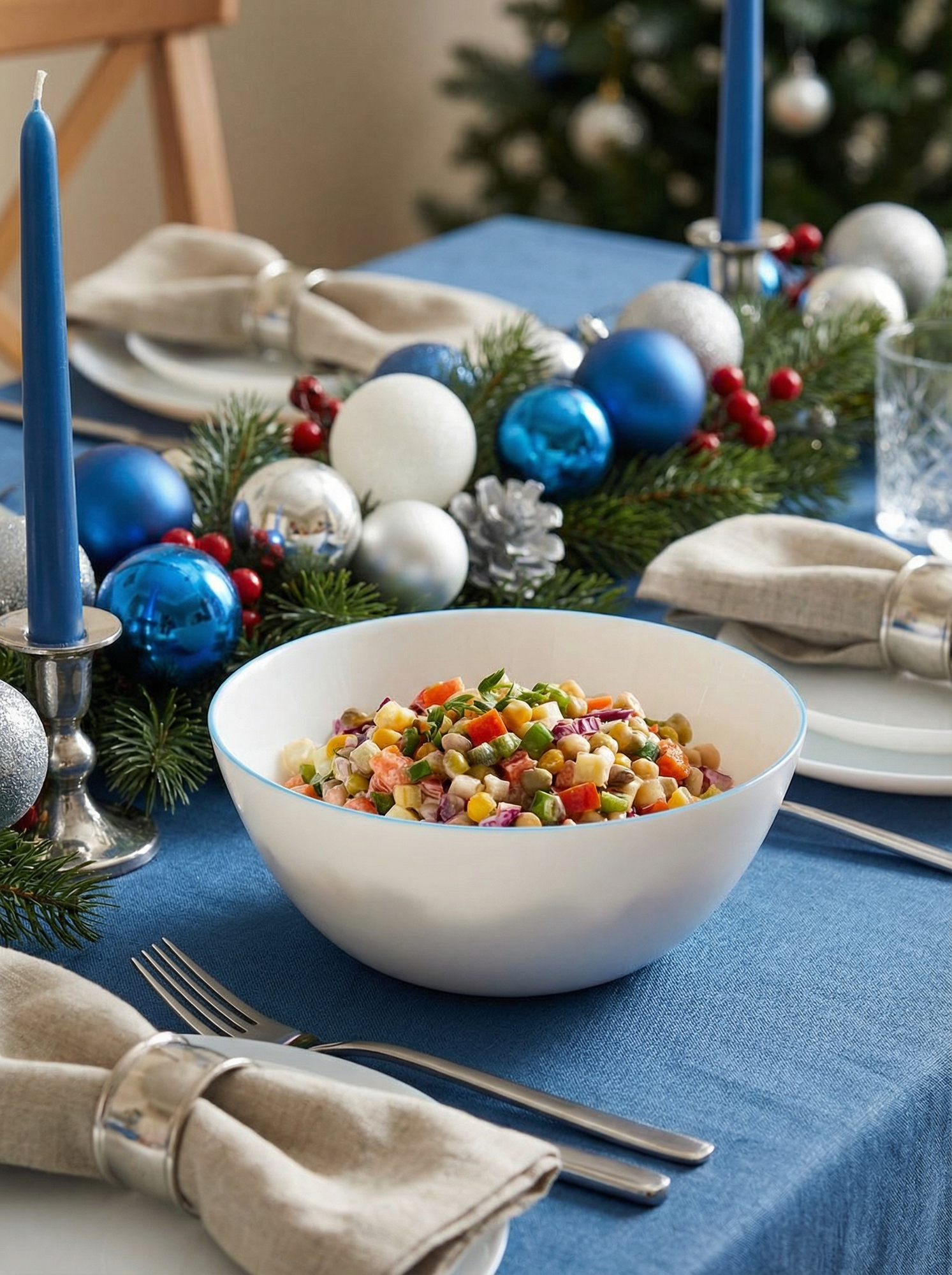 Набор салатников "Лаванда" 1000 мл, 18 см, комплект 6 штук, опаловое стекло