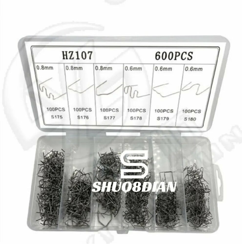 Скобы для пайки пластика и бамперов 600 шт, для импульсного паяльника, ремонтный набор, армирование, сварочные стержни