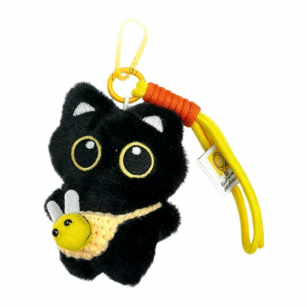 Милая плюшевая игрушка-брелок в виде котика-пчёлки, подарок для мальчиков и девочек.