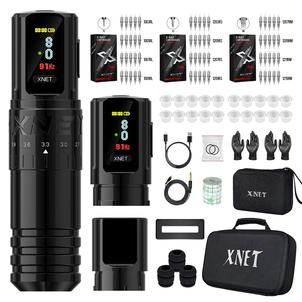 XNET Vipera Тату-машинка комплект Black dual battery