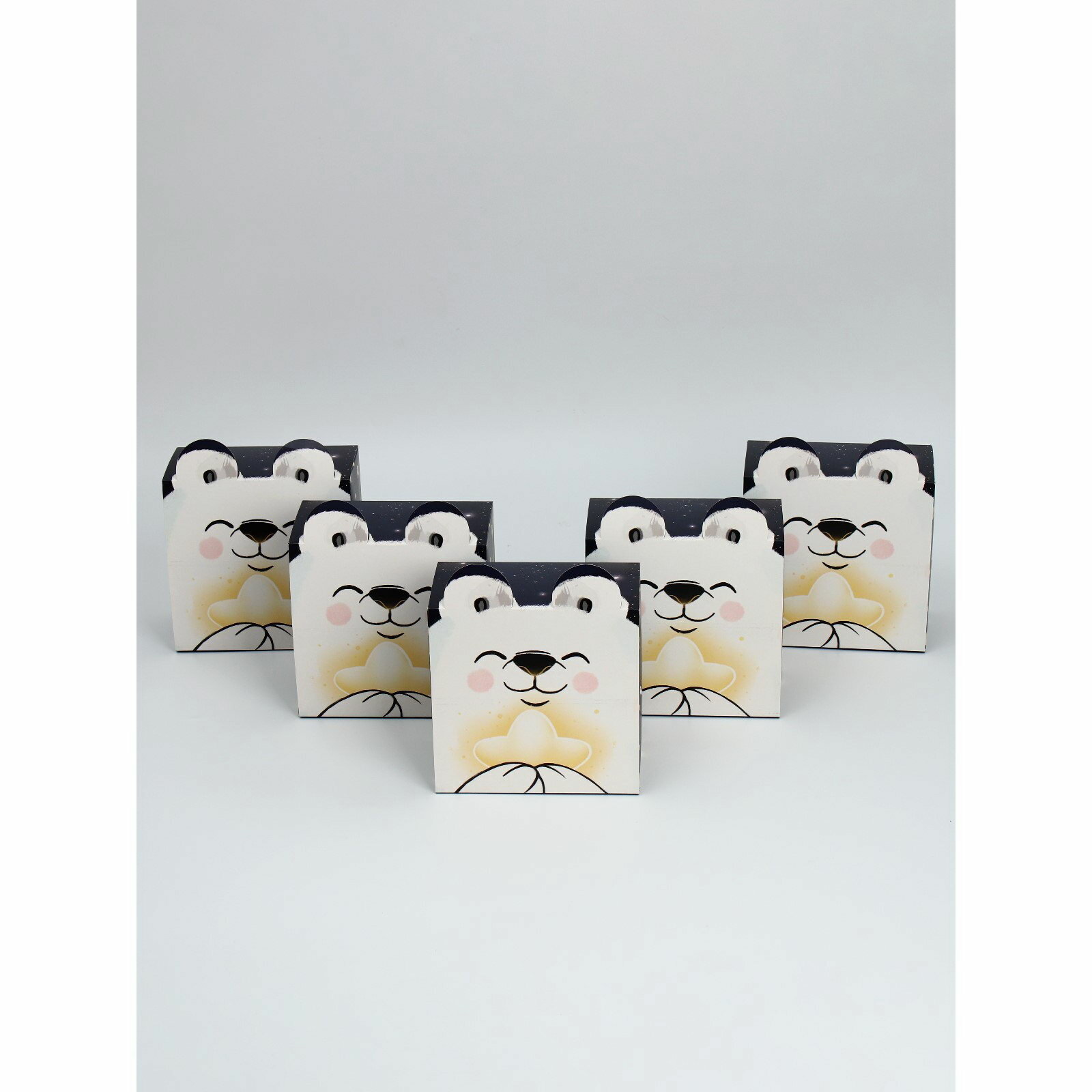 Набор подарочных коробок, 5 шт "Медвежонок", 15 x 15 x 8 см, форма: квадратная