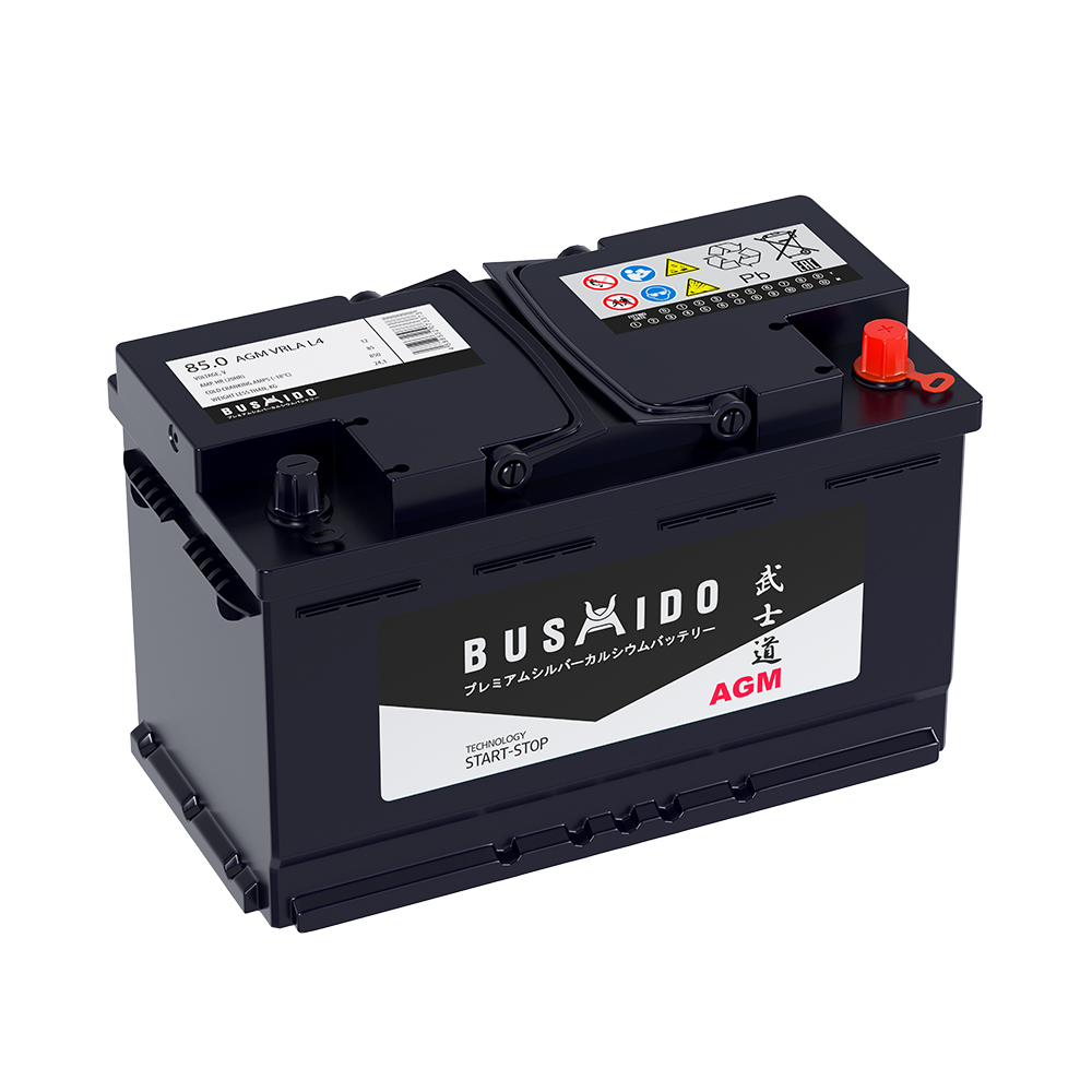 Автомобильный аккумулятор BUSHIDO AGM 85Ah 850A L4 обратная полярность (ДхШхВ) 315х175х190мм