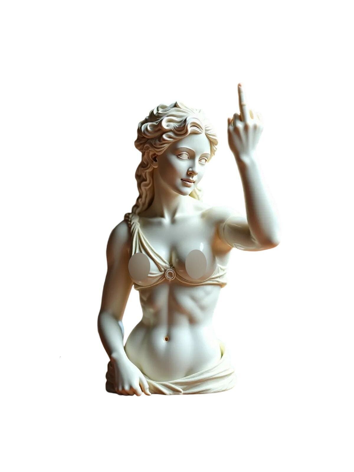Статуэтки Статуэтки Богини Венеры на Среднем пальце Статуэтка Бюста Афродиты Декоративное украшение Мятежный Подарок Домашний Декор