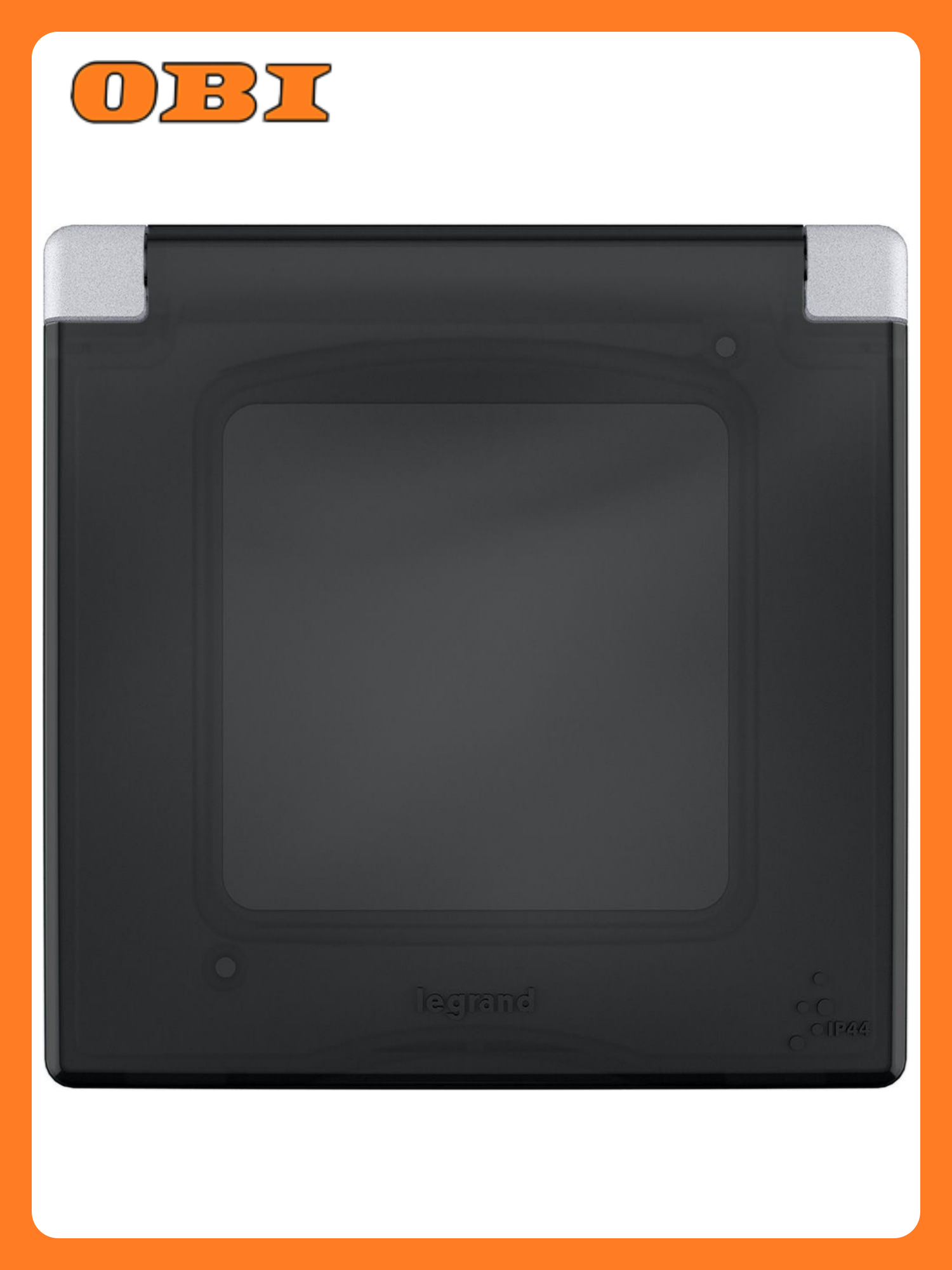 Рамка Legrand Inspiria, алюминий, IP44, ударопрочная, с защитной крышкой, серебристая