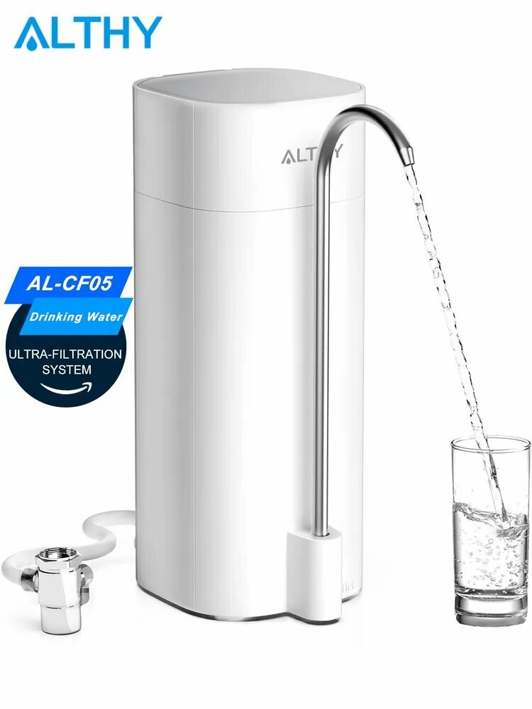 Настольный Водоочиститель Фильтр для воды -насадка на кран, ALTHY AL-CF05, 4 в 1: PP+ACF + KDF +UF