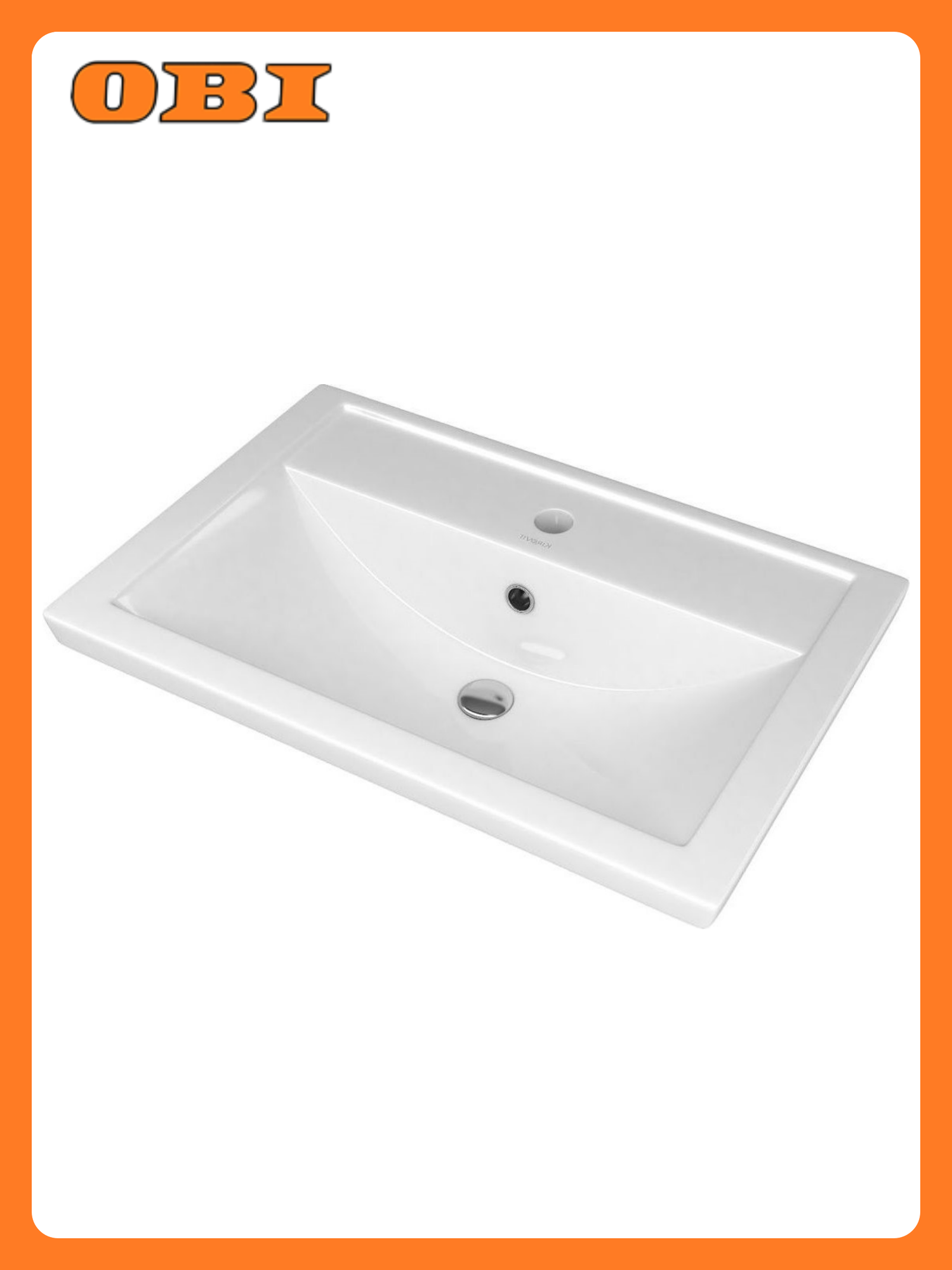 Раковина Kirovit "Фостер" 19399, керамическая, накладная, 60см