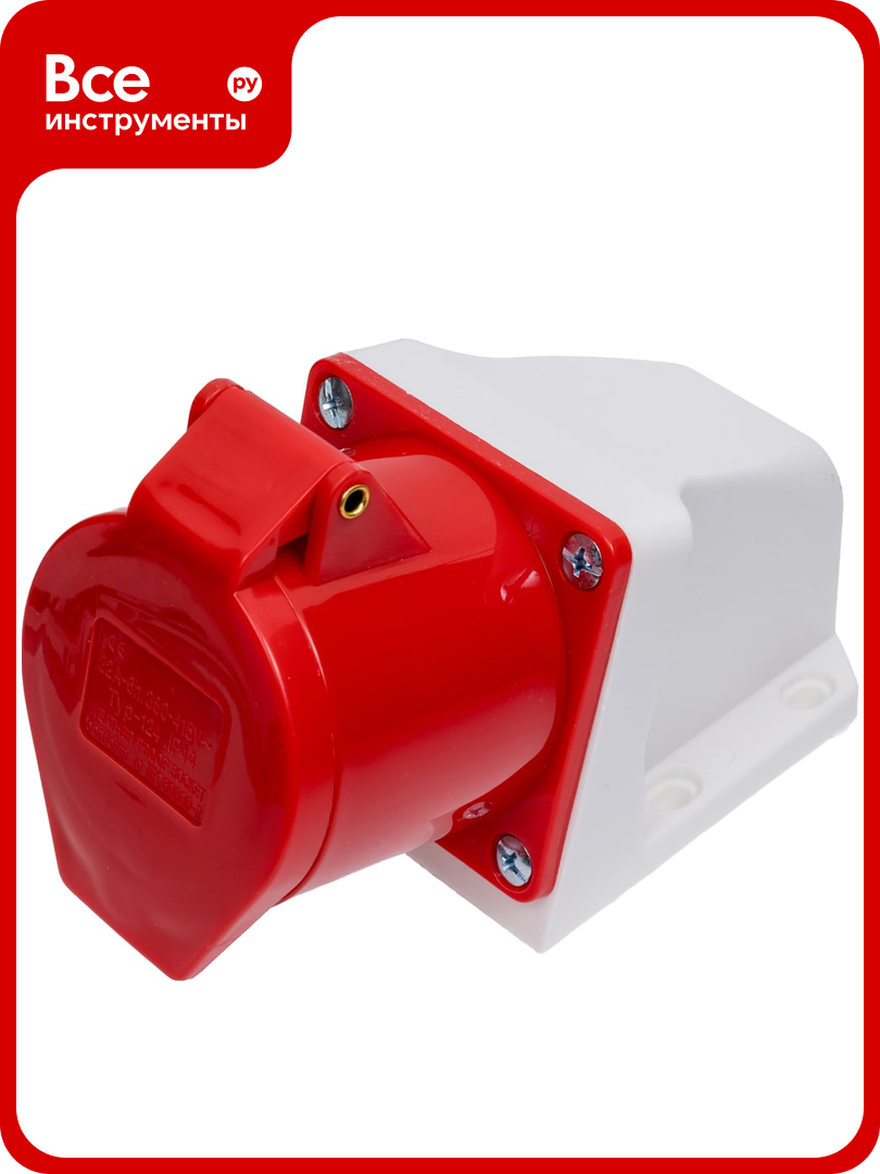 Силовой разъем RUICHI 124 3P+E 32A 380-415V 64232, использования в гостиницах