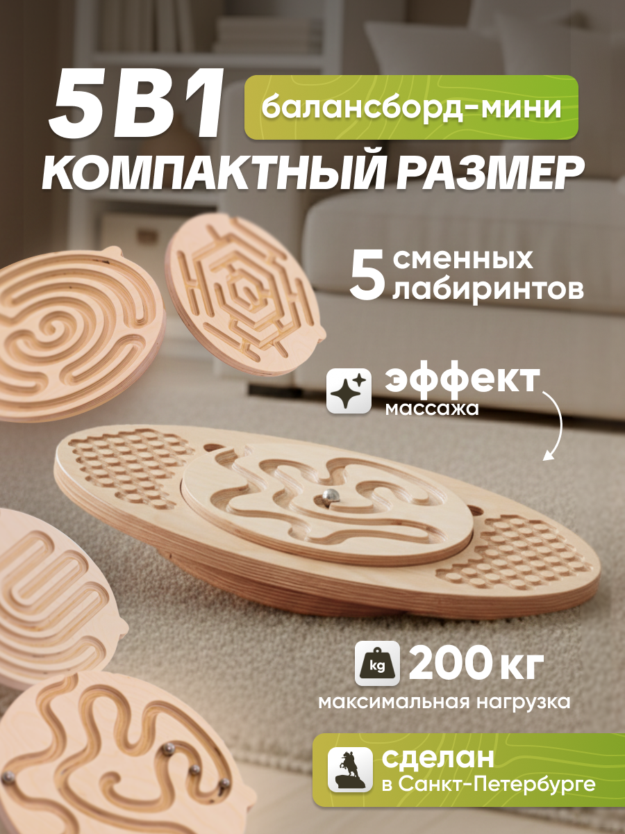 Балансборд, нейротренажер (балансир) лабиринт для детей и взрослых