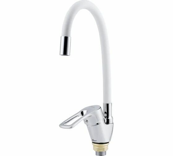 Смеситель для кухни FAUZT FZs-833-W129 гибкий излив тип см-моцба Белый