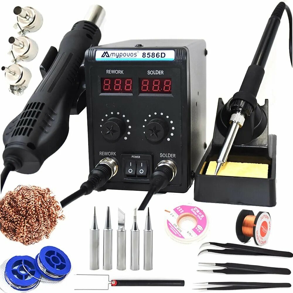 MYPOVOS Паяльная станция 750 Вт, Керамический нагреватель, 1 предметов