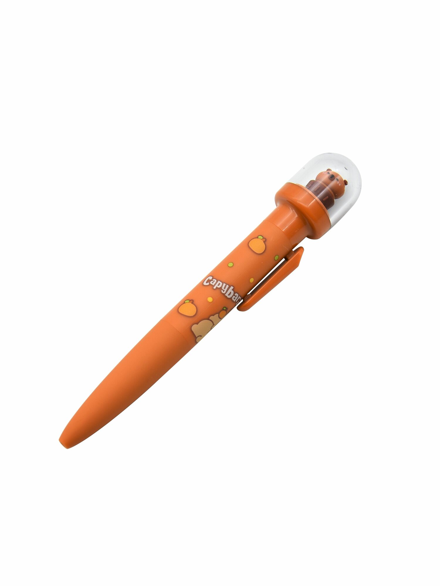 Ручка гелевая автоматическая прикол 0,5м синяя "Капибара в тазике"