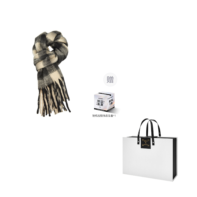 Шарф Black White Plaid MK-WJ1094-01 для мужчин