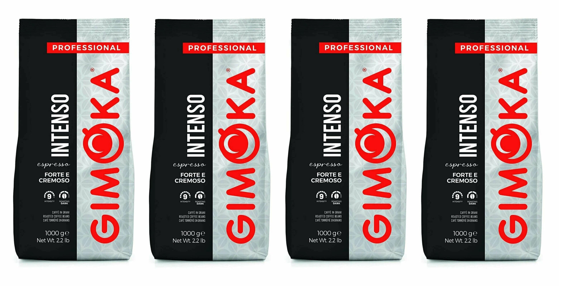 Кофе в зернах GIMOKA Professional Intenso (Италия) 1000 гр. х 4 шт.
