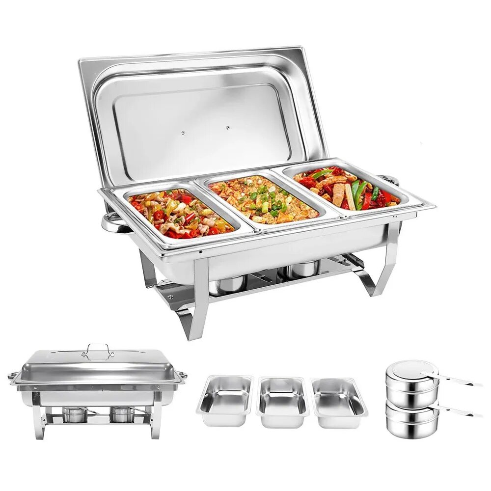 Блюдо Ляган, 1 шт, Нержавеющая сталь Серебристый*3 шт-одиночная сетка 32.5*17.5*6.5 см