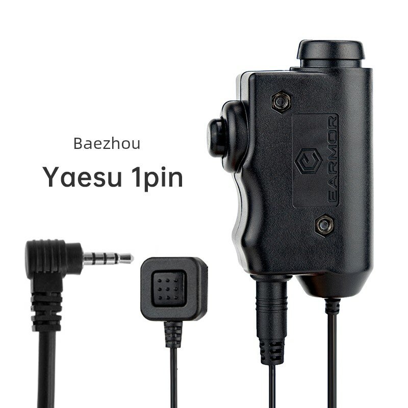 Адаптер M52 для наушников Yaesu, в комплекте с пальцевой проволокой, 2-контактный разъем, военный стандарт
