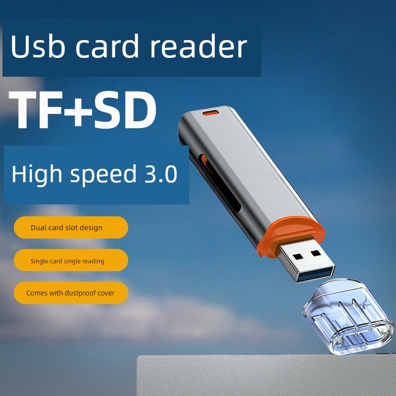 USB3.0 Однопортовый карт-ридер для SD/TF карт, совместимый с мобильными устройствами и компьютерами