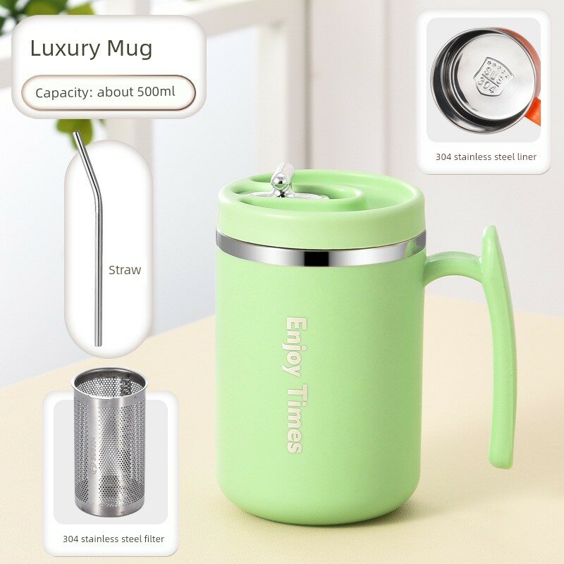 Новинка 2024, кружка из нержавеющей стали с гербом чая, чашка-термос, офисная женская чашка для воды, чайная чашка