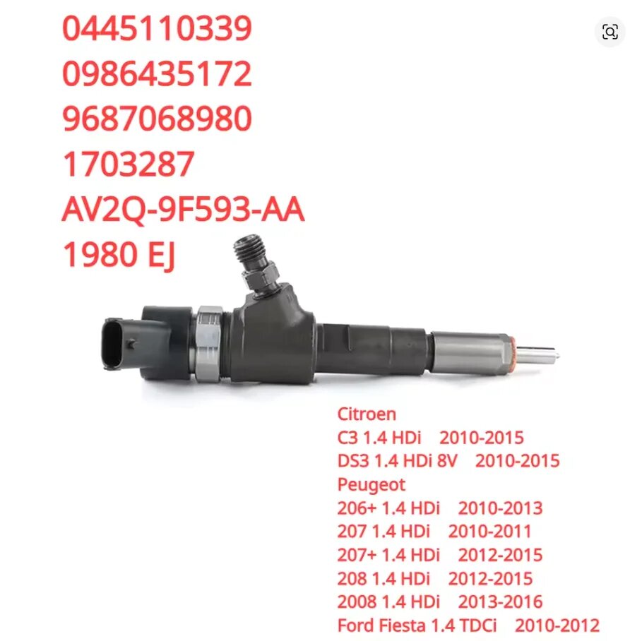 Форсунка Топливной Форсунки Common Rail 0433172136 DLLA155P2136 для Fiesta Peugeot 206 207 208 1.4 HDi 0445110339 AV2Q-9F593-AA