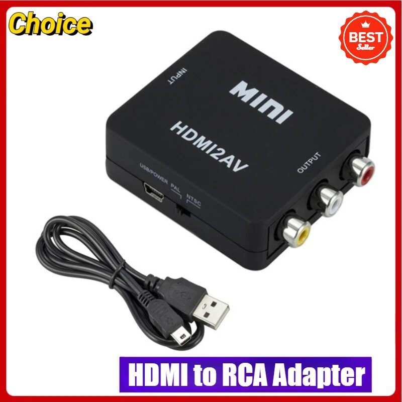HDMI to RCA адаптер, черный