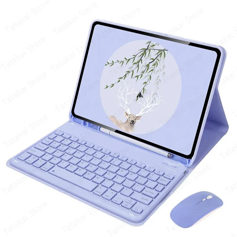 Чехол с клавиатурой для планшета для iPad 11-го поколения, чехол-подставка 11 дюймов, 2025 г, со съемной клавиатурой для iPad A16