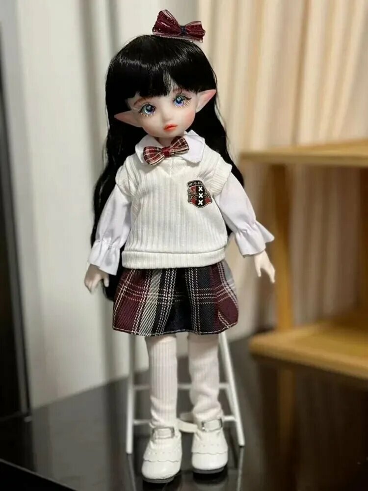 Макияж вручную 30см эльфийская ушная кукла 1 / 6 BJD полный набор прически одеждой и аксессуарами Подарок на день рождения девочки