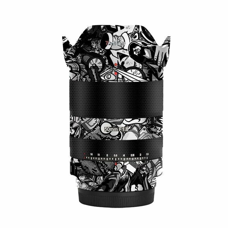 Защитная пленка для объектива E-Mount 50mm f/1.8, узор черно-белый комикс, клейкая