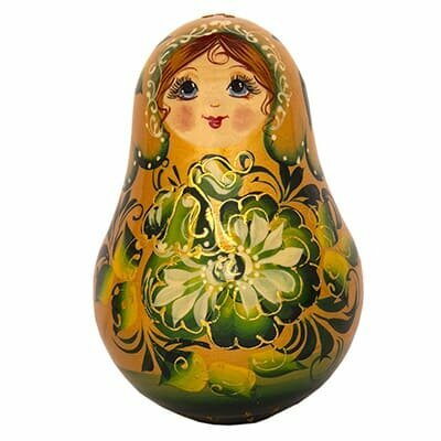 Матрешка детская Неваляшка с колокольчиком Весенний петушок 14 см