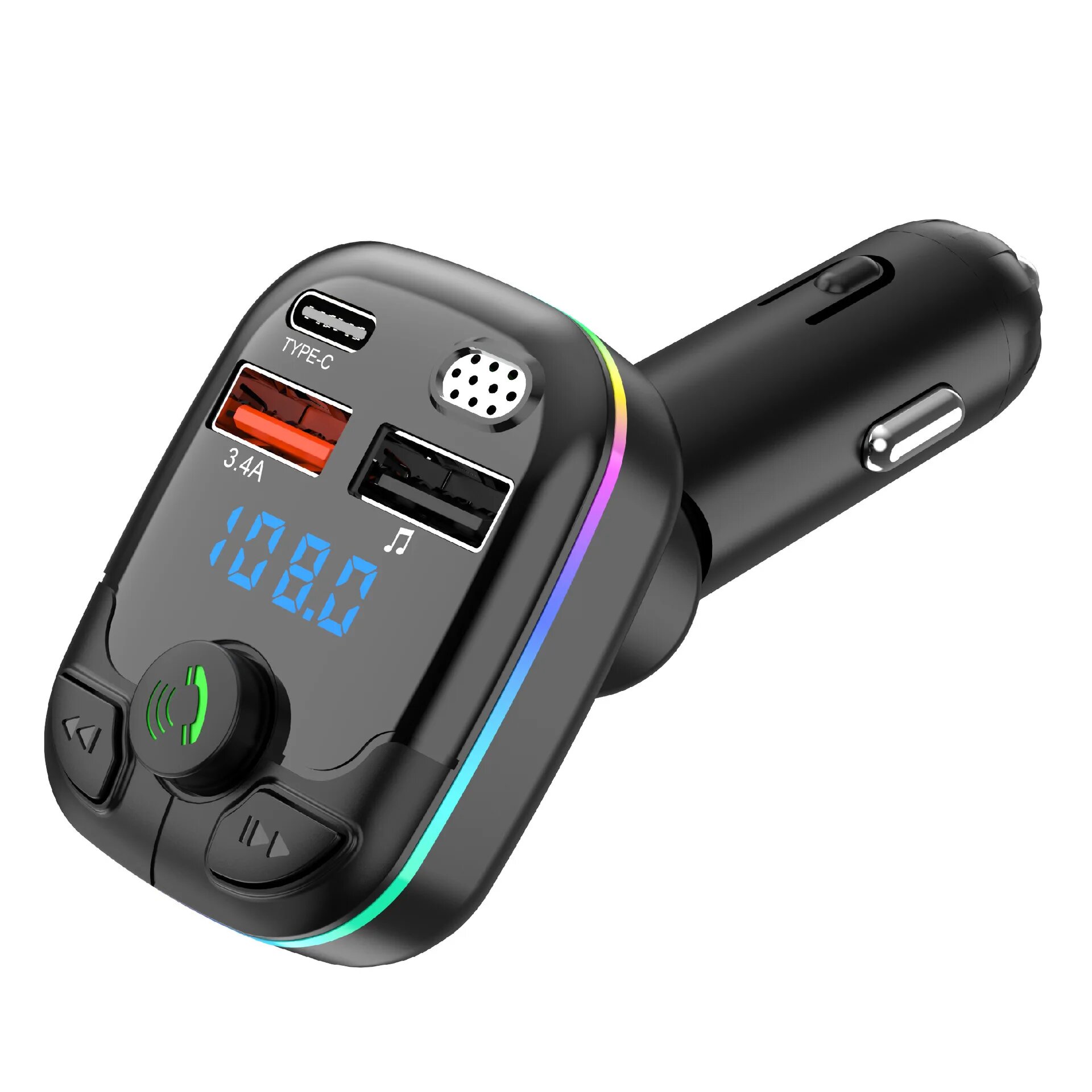 Автомобильный FM-передатчик Bluetooth 5.0, Type-C, USB, Цвет: C9 joystick