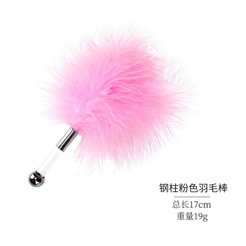 Перо палка подбирает дразнящие палочки с кисточками Анальная пробка с розовым пером