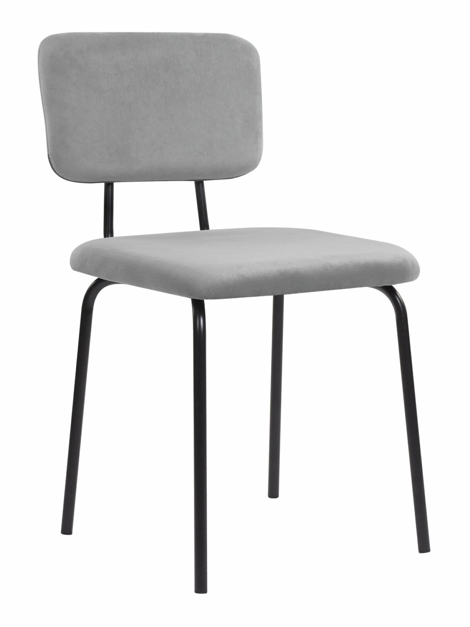 Стул мягкий кухонный, офисный, для гостиной со спинкой набор 4 штуки, черный каркас, ткань серая, Brabix, 533252