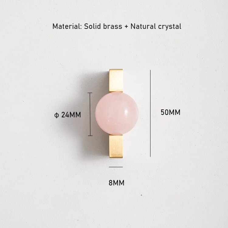 Латунные ручки для шкафов TINYHOB, белый хрусталь C-4208-32mm-Pink