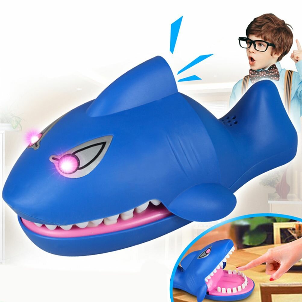 Электронная акула-кусачка, свет/музыка, детский подарок
