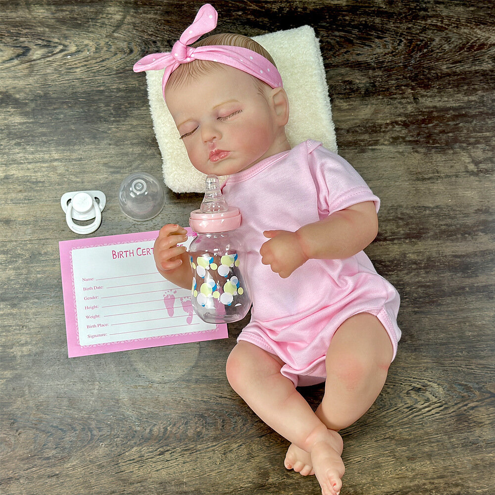 Реалистичная кукла-реборн высотой 18 дюймов (louloureborndoll), милый подарок для детей, кукла-мальчик с закрытыми глазами.