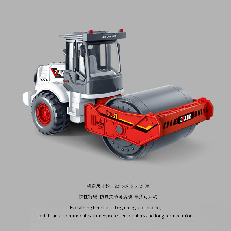 Детский игрушечный дорожный каток, строительная техника, очень большой дорожный каток, экскаватор, бульдозер, погрузчик, для мальчика, 2-3 года, из сплава.