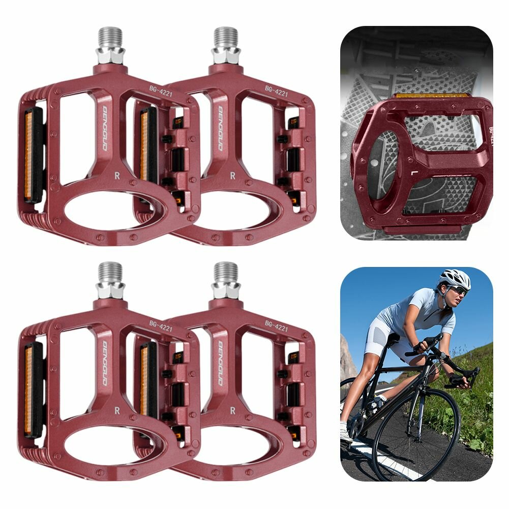 Велосипедные педали с герметичной защитой от пыли и влаги, алюминиевый корпус, красные