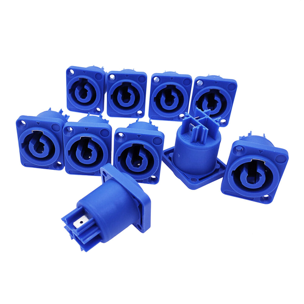 10 шт. разъем Powercon 3 контакта 20A 250V Power Speaker Panel Socket Female для светодиодного экрана сценического освещения, синий