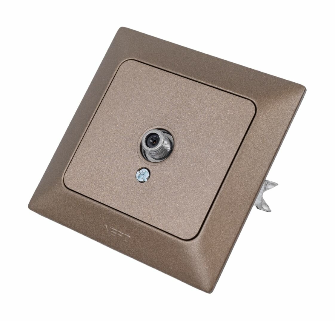 Розетка SAT NE-AD F-KONNEKTOR, экран, Aras, Мокка, 93-125-25