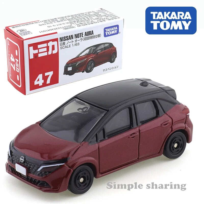 Takara Tomy Tomica No.47 Nissan Note Aura, автомобиль из сплава, игрушки, литая под давлением металлическая модель автомобиля для детей